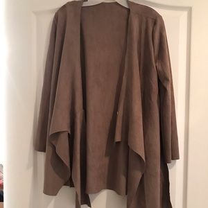 Tops | Vegan Suede Camel Color Wrap Blouse | Poshmark